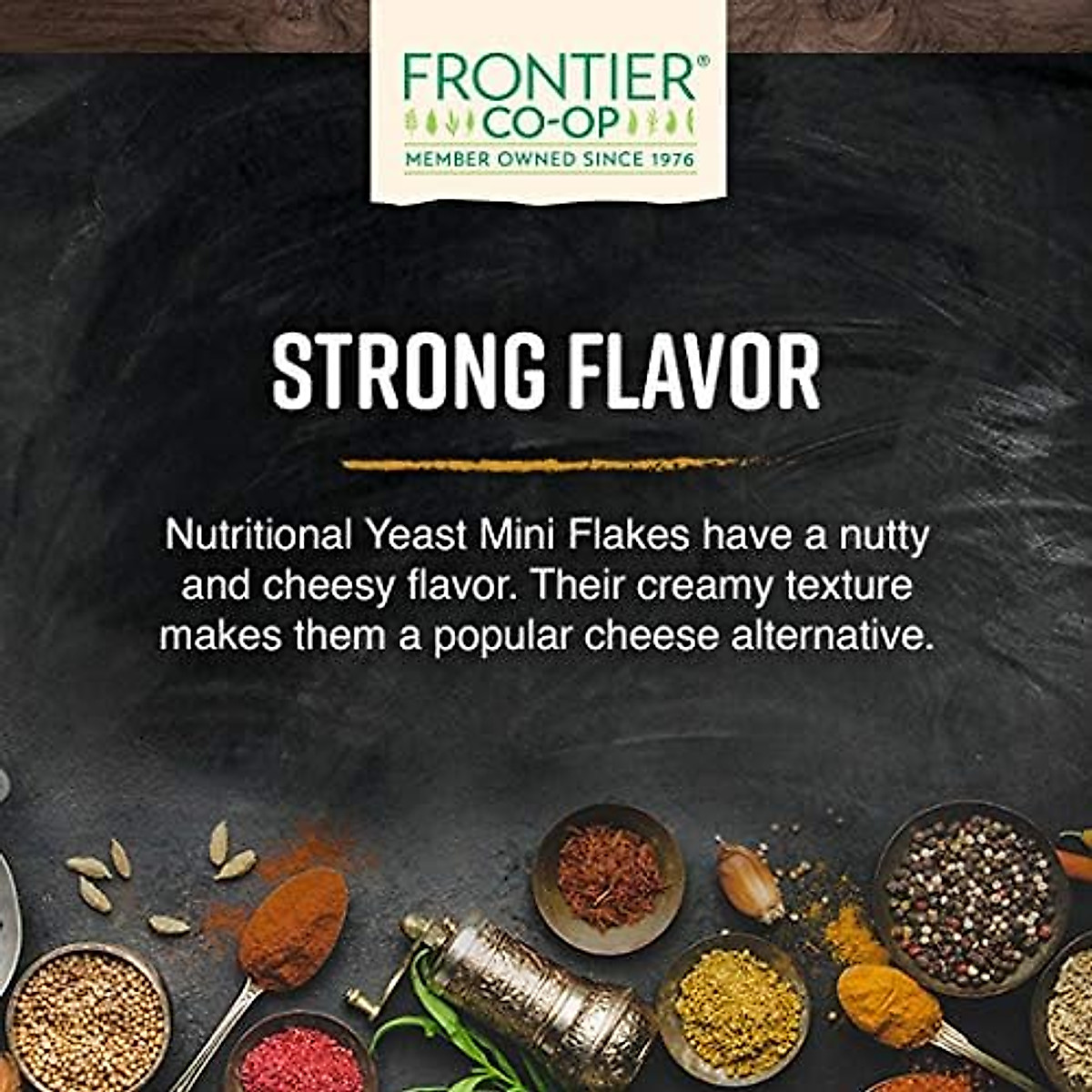 Frontier Nutritional Yeast Mini Flakes, 1-Pound Bulk Bag, Essential B Vitamins, Non-Irradiated, Kosher Yeast