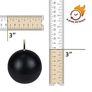 Zest Candle 6-Piece Ball Candles, 3-Inch, Black