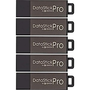 Centon Electronics DataStick Pro USB 2.0 Flash Drive, 32 GB, USB Flash Drives, 5 Bulk Pack, Grey