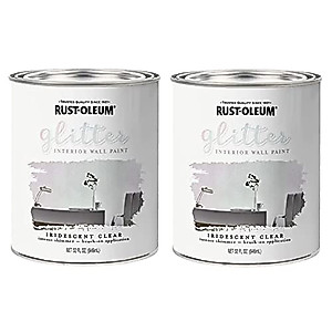 Rust-Oleum 323860 Glitter Interior Wall Paint Iridescent Clear 32oz 2PK