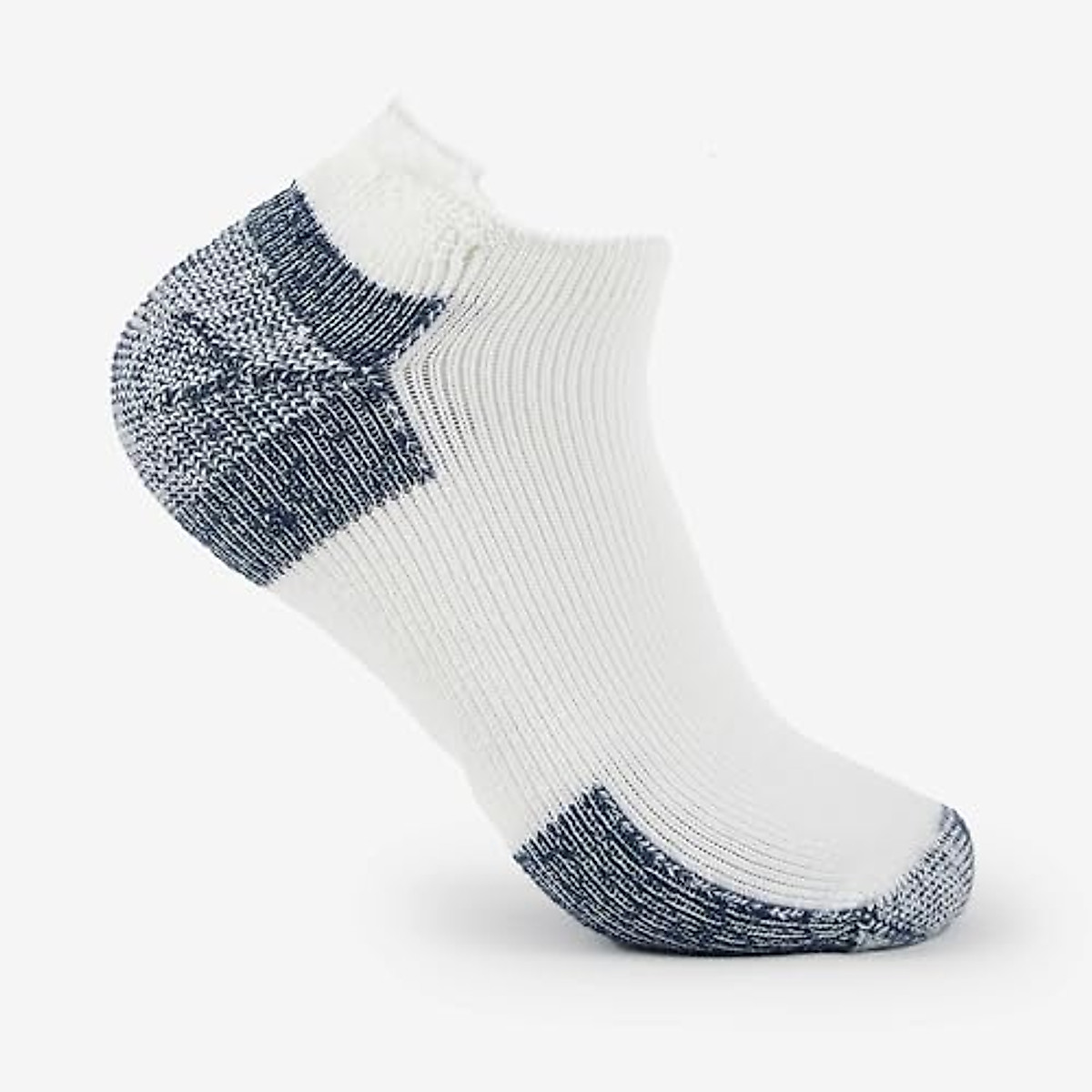thorlos mens Max Cushion J Rolltop Running Socks, White/Navy (3 Pairs), Large US