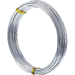 TecUnite Aluminum Craft Wire for Sculpting Armature Bendable Craft Wire for DIY Jewelry Making (1 Roll,Silver,10 M x 1 mm)