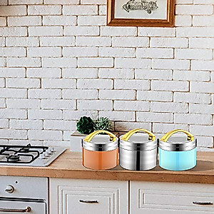 Moffeio Insulated Food Container for Hot Food 2 Compartments Lunch Thermos Wide Mouth 304 Stainless Steel Vacuum Insulated Food Jar 35oz