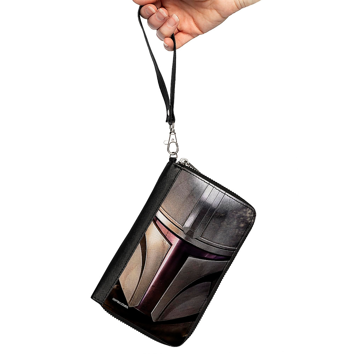 Buckle-Down Women's PU Zip Around Wallet Rectangle-Star Wars The Mandalorian, 7.5"x4.5"