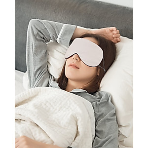 Hochoek Ice-Cold-Silk-Sleep-Mask Eyeshade Eye-Mask Eye-Cover - Double-Sided Warm and Ice-Cold Series (Classic Grey/Deep Rock Ash+Green/Beige+Dark Blue/Light Pink)