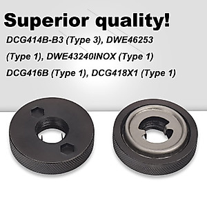 N484249 Angle Grinder Flanged Hex Nut Compatible with De-Walt Grinder DCG413B DCG413B-B3 DCG413P2-B3 DCG413R2 DCG414B DCG414T1 DCG414T2 DCG414T2-B3 DWE43214N DWE43231VS DWE4324-B3