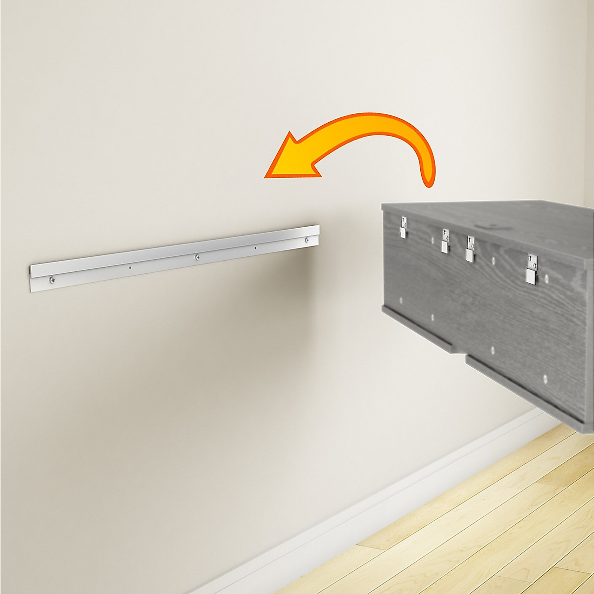 City Life Wall Mounted Media Console - 66” Wide - Extra Storage - Black Oak - By South Shore