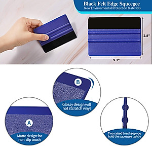 Wallpaper Smoothing Tool Kit with Felt Squeegee Seam Roller for Contact Paper Peel and Stick Wallpaper Car Wrap Vinyl Window Tint Glass Film