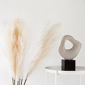Stay Chic Artificial Faux Pampas Grass - 6 Stems 42 inch Length Fluffy Dry Tall Grass Pampas Plant, Silk Creamy Flower Bouquet for Home Kitchen Garden Party Photography Arrangement Vase Décor