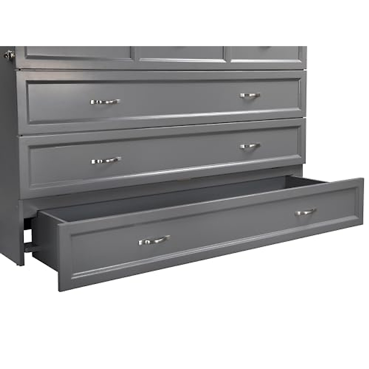 AFI Deerfield Murphy Bed Chest with Charging Station, Queen, Grey