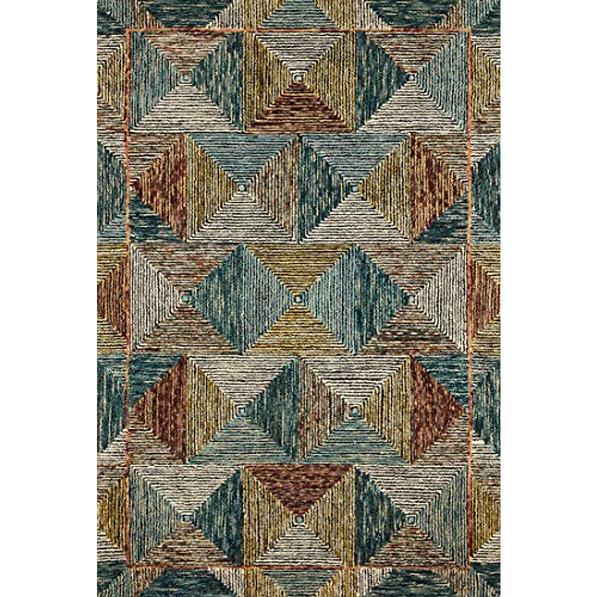 Loloi II Spectrum Collection SPE-01 Lagoon/Spice, Contemporary 7'-9" x 9'-9" Area Rug