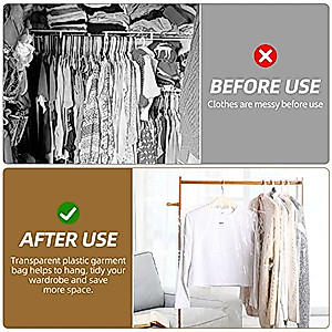 MTOATOUY 20 Pack Dry Cleaner Bags Plastic Clear Bags Transparent Clothing Dust Cover Dustproof Hanging Garment Bags(23.6 x 35.4 In)