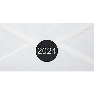 InStockLabels 2024 Year Stickers (Black) - 1.5", 500 Round Stickers Per Roll – Round Labels for File Folders, Sticker Labels for End of Year Organization, Circle Stickers for Office & Home Use