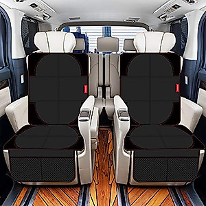 MORROLS Car Seat Protector, 2 Pack Carseat Protector with Thick Padding, Baby/Pets for Child Car Seat-Mesh Pockets-Waterproof-Universal Size(Black)