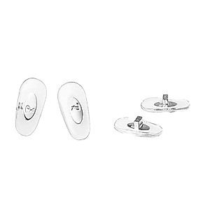 HiCycle2 Replacement Push-in Nose Pads14mm for RB6335 Glasses Repair Kits Small Size Bonus Lens Cloth (Silver 14mm)