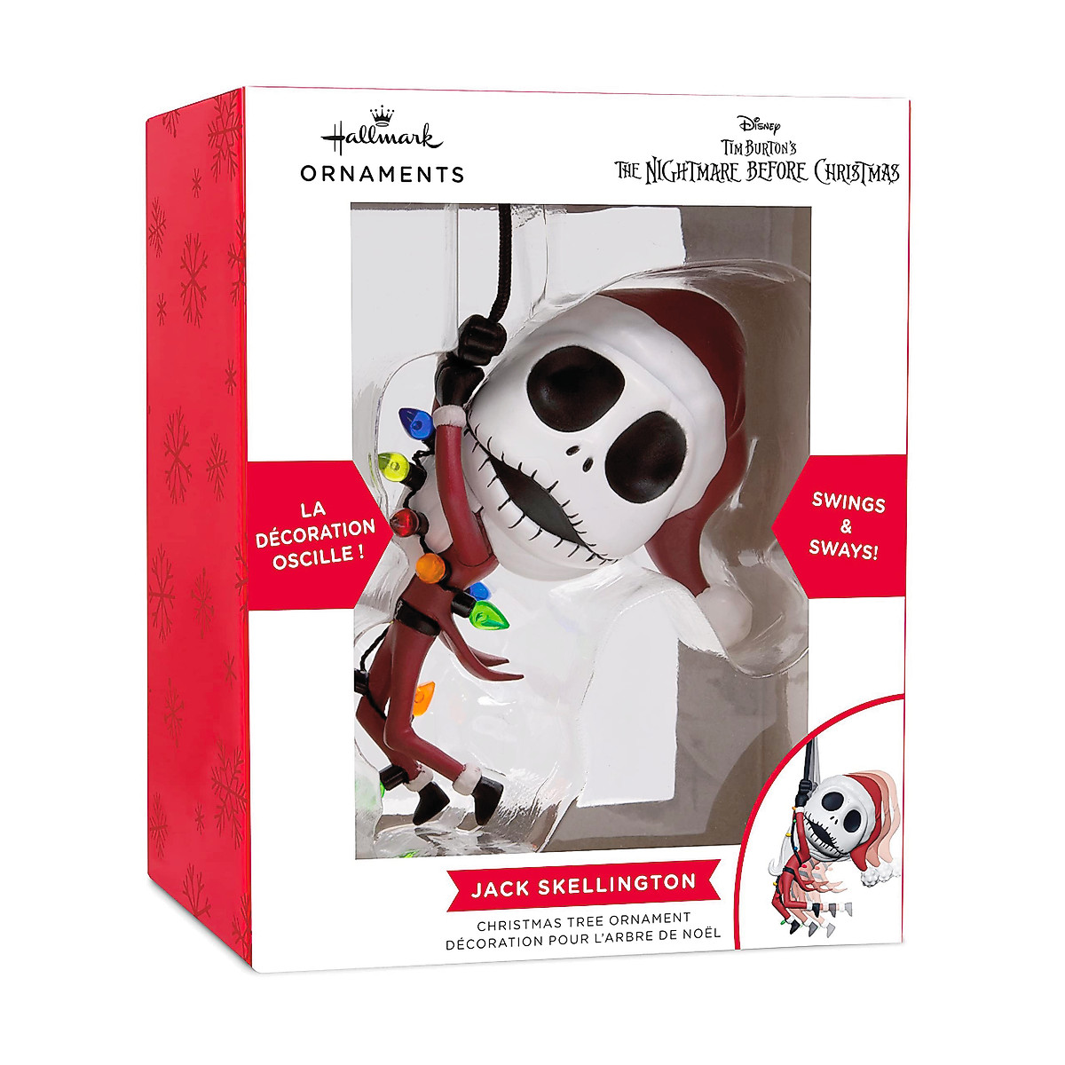 Hallmark Disney Tim Burton's The Nightmare Before Christmas Swinging Jack Skellington Christmas Ornament