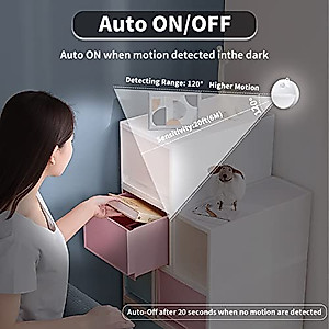 Otai, Motion Sensor Light Warm White, Searik Battery Powered LED Night Light Safety Light Ladder Light Cabinet Light downstairs, Bathroom, Closet, Corridor, Bedroom, Kitchen, Path, 1 Set