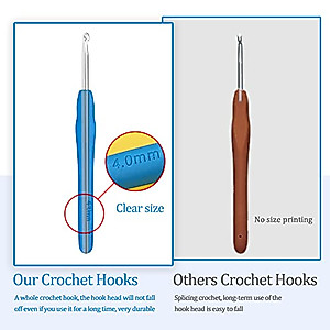 4 mm Crochet Hook, Ergonomic Handle for Arthritic Hands, Extra Long  Knitting Needles for Beginners and Crocheting Yarn (4 mm)