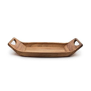 Ironwood Gourmet Norwegian Saddle Serving Tray, 9 x 18 x 3 inches, Brown