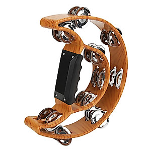 Bnineteenteam Handheld Tambourine,Rattle with Double Row 20 Pairs Metal Jingles Tambourine for Adults Kids Games Party