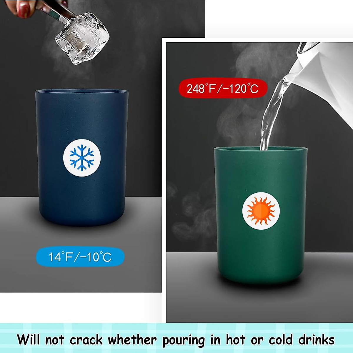 Teivio 4 pcs 10 oz Wheat Straw Kids/Toddler Cups with Lid and Straws, Reusable Spill proof cups for Kids,Unbreakable plastic cups with Silicone Straws&Cleaning Brush,Dishwasher Safe,Autumn Multicolor