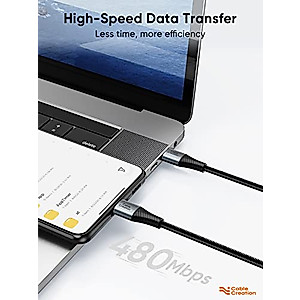 CableCreation Short USB C to USB C Cable, Type C Fast Charging USB C Cable 0.8FT, Double-Braided Exterior Compatible with Galaxy S22 Ultra S22 S21 S20 Note 20, MacBook, iPad Mini 6, iPad Pro 2020