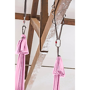 PINC Active Silk Aerial Yoga Swing & Hammock Kit for Improved Yoga Inversions, Flexibility & Core Strength - Pink