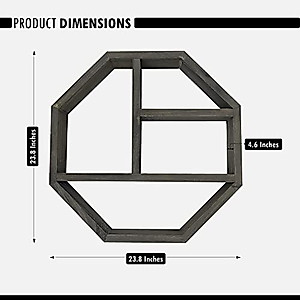 Asuare Wooden Hexagon Shelf | Floating Hexagon Shelf | Essential Oil Display | Crystal Display Shelf | Decor for Room, Bathroom, Living Room| Meditation Shelf