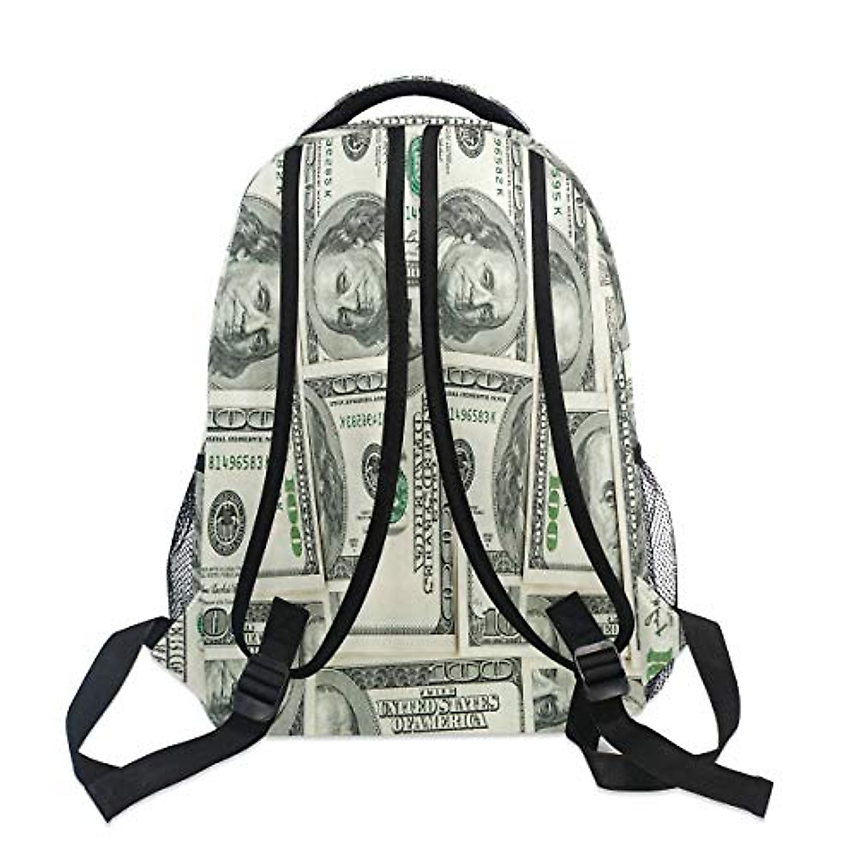 Backpack for Girls Kids Boys Teens Money Print Lightweight Durable Bookbag School Bag Laptop Bags Travel Hiking Camping Daypack