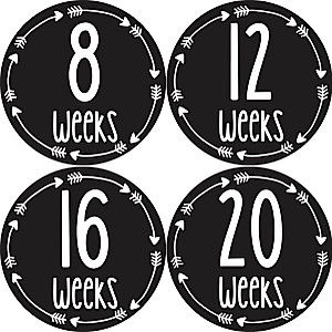 Months in Motion Pregnancy Weekly Belly Growth Stickers - Baby Bump Belly Stickers - Maternity Week Sticker - Pregnant Expecting Photo Prop Keepsake - Expectant Mom Gift - Arrows