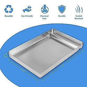 Stainless Steel Reusable Litter Tray Compatible with Petsafe Scoop-Free Self-Cleaning Cat Litter Boxes - Never Absorbs Odor, Stains, or Rusts (Stainless Steel Litter Tray)