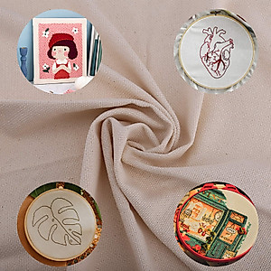 LUTER 26.4x19.3 Inch Needlework Fabric, Linen Needlework Fabric Monk Cloth for Punch Needle Rug-Punch Needles & Pinch Needle