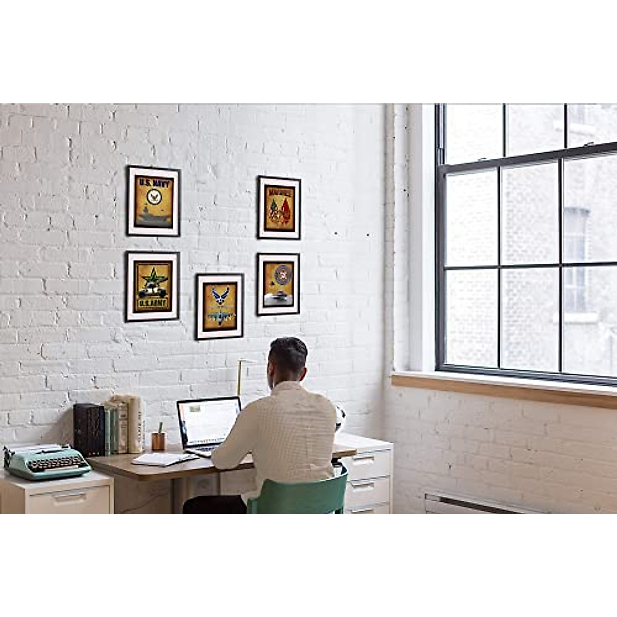 Military 5 Pack Patriotic Tribute to All 5 Branches - Wall Art - 8" X 10" - Unframed - Makes People Stop in Respect (Military 5 Pack 8" X 10")