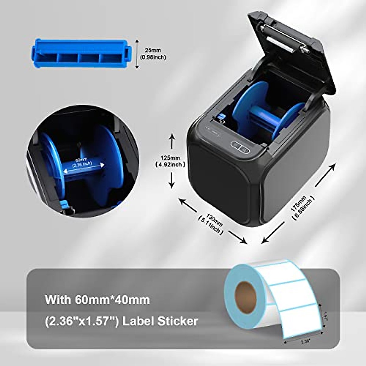Label Maker Machine with Tape, CLABEL 220D Desktop Thermal Label Printer with USB Cabel,Support Windows, for Office Home