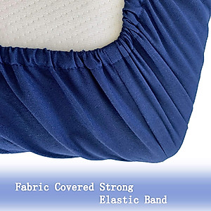 AMROSE 3 Pack Heavenly Soft Bassinet Sheets for Baby Boys, Universal Fitted for Various Cradle and Bassinet Mattress Pad, Silk Touch Gentle Breathable Microfiber, White & Gray & Navy Blue