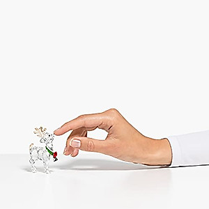 Swarovski Joyful Ornaments Santa’s Reindeer Figurine, Multicolored Swarovski Crystals, Part of the Swarovski Joyful Ornaments Collection