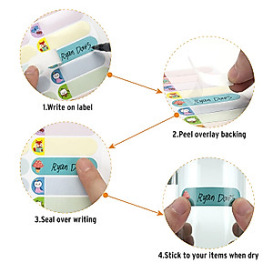 Baby Bottle Labels for Daycare, 128 PCS Toddler Daycare Labels Waterproof, Self-Laminating, Dishwasher Safe, Preschool Labels for Sippy Cup, Lunch Box, Name Labels Stickers for Kids School Supplies