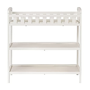 Dream On Me Emily Changing Table In White, Comes With 1" Changing Pad, Features Two Shelves, Portable Changing Station, Made Of Sustainable New Zealand Pinewood