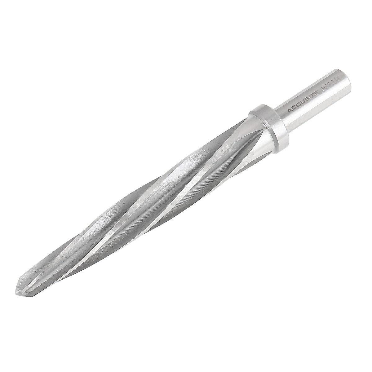 Accusize Industrial Tools Hss Spiral Flute Aligning Reamer, 3/4'' Cutting Diameter, 1/2'' Shank Diameter, 0522-0034