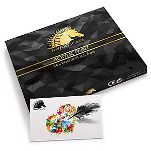 MyArtscape Acrylic Paint Set - 24 x 21ml Tubes - Lightfast - Heavy Body