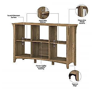 Bush Furniture Salinas 6 Cube Organizer, Reclaimed Pine