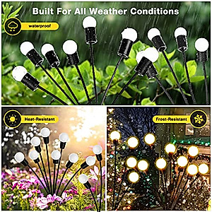KNHUOS 8LED Solar Garden Lights, Solar Swaying Light, Sway by Wind, Solar Firefly Lights Outdoor Waterproof Landscape Decoration Lights, Yard, Pathway, Parties, Camping, Warm White(1 Pack)