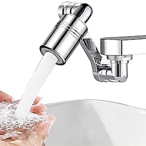 1080° Rotating Faucet Aerator Extender, Upgrade 2 Kinds of Water Outlet Modes Swivel Faucet Attachment and the Whole Is Made of Fine Copper, Suitable for Kitchens and Faucet Extender for Bathroom Sink