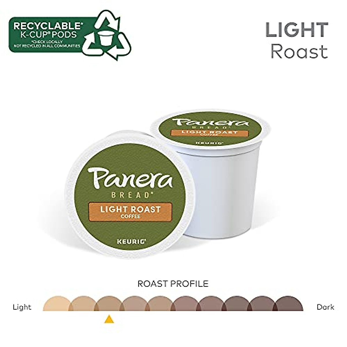 Panera Bread Light Roast, Keurig Single Serve Coffee K-Cup Pods, 12 count (Pack of 6)