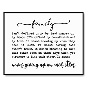 Family Isn't Defined, Family Quote, Family Wall Decor, Entryway Sign, Entryway Decor, Adoption Gift, Family Love, Family Definition, No Framed (11X14 INCH)