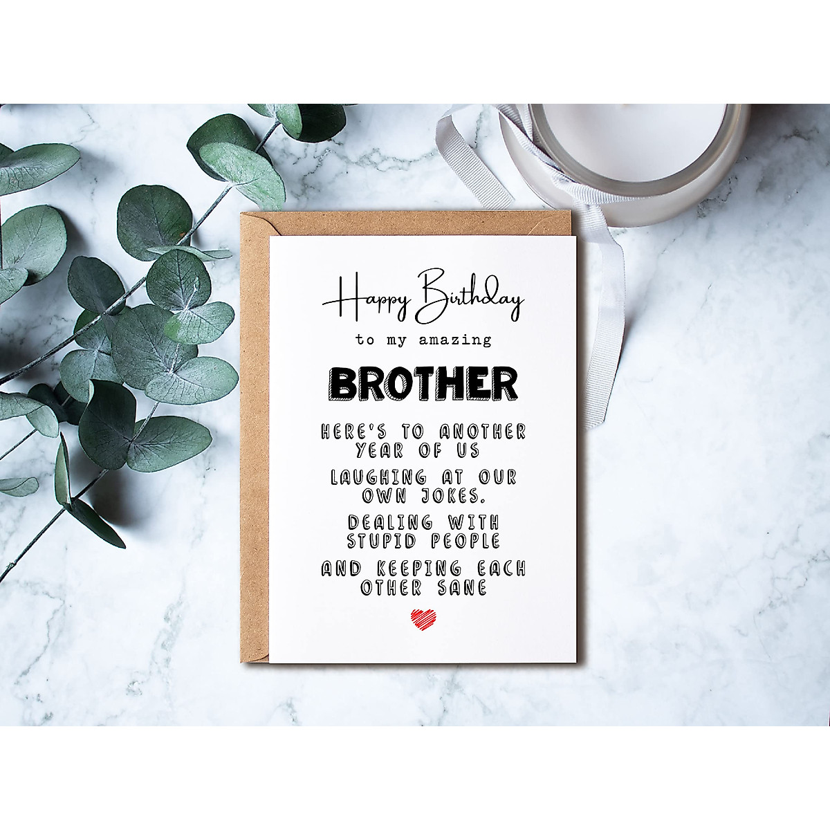 KrysDesigns Birthday Card Brother - Greeting Card - For Brother - Happy Birthday To My Amazing Brother - Funny Card For Brother - Quote Queen Cards