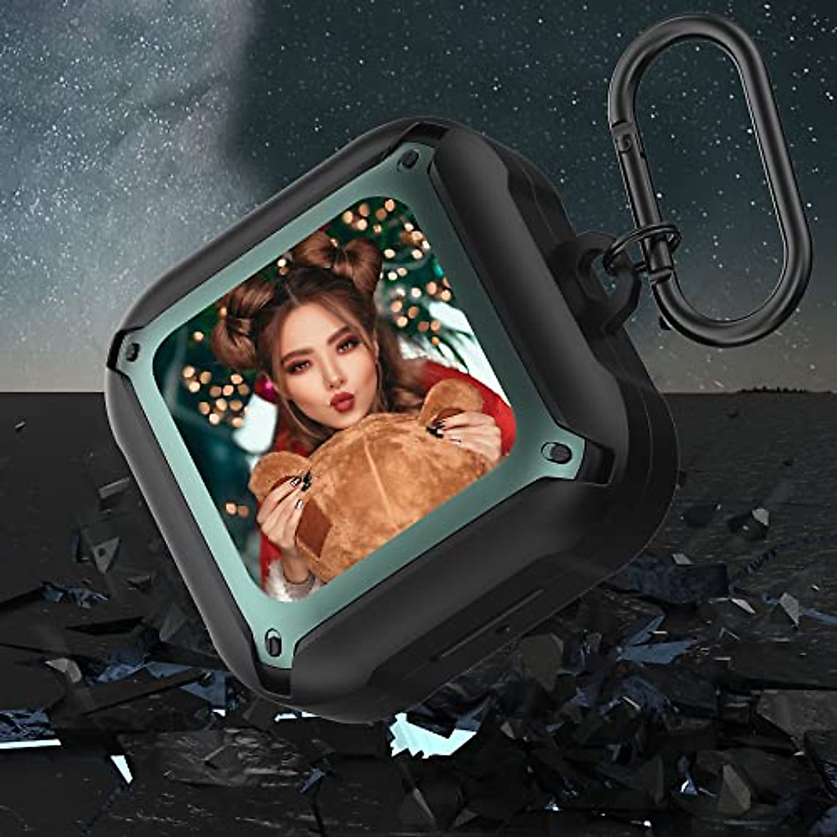 ONY Custom Compatible Beats Fit Pro Case Cover, New Colorblock Armor Look, Drop Resistant Headphone Cover, Keychain Included