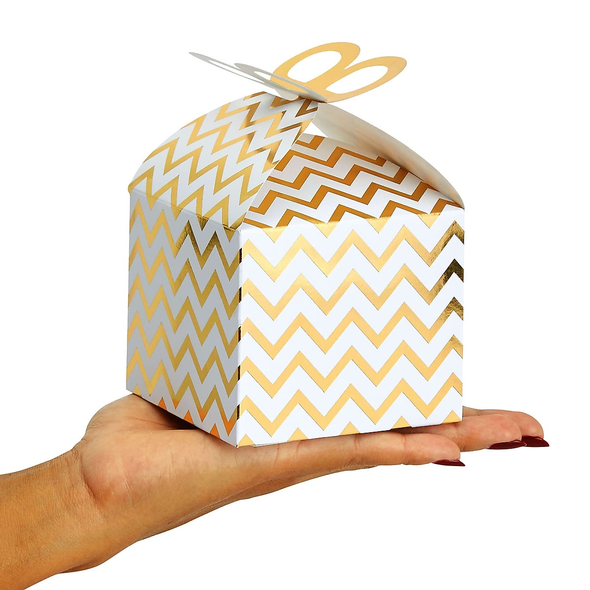 Paper Gift Boxes for Party Favors, Gold Foil (3.7 x 3.2 Inches, 36-Pack)