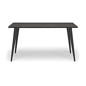HON Basyx Commercial-Grade Executive Desk, Angled Metal Legs, 55", Gray