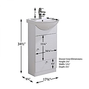 Renovators Supply Manufacturing Small Bathroom Vanity Sink Cabinet Vitreous China Sink Comes with Faucet and Drain Assembly Required Install Hardware Included